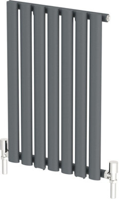RadiLux Anthracite Designer Radiator Horizontal Oval Column Single ...