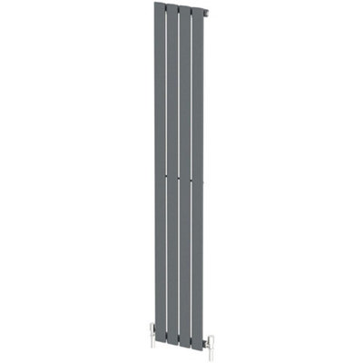 RadiLux Anthracite Designer Radiator Vertical Flat Panel Single Panel ...
