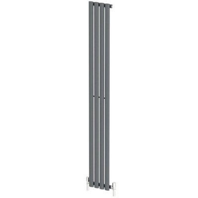 RadiLux Anthracite Designer Radiator Vertical Oval Column Single Panel ...
