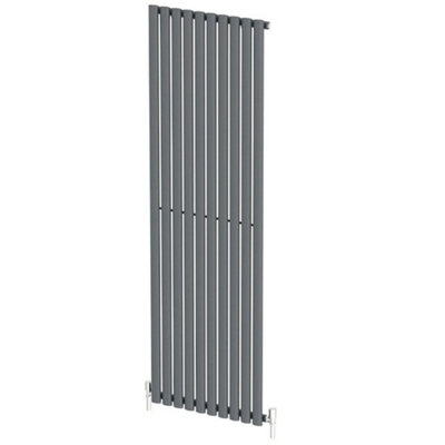 RadiLux Anthracite Designer Radiator Vertical Oval Column Single Panel ...