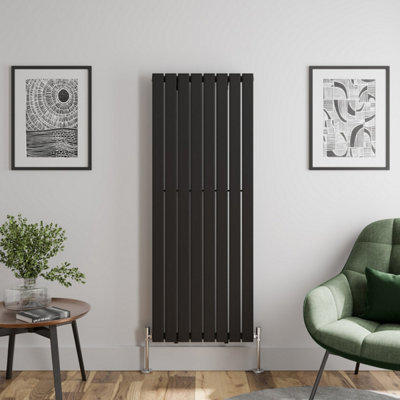 RadiLux Black Designer Radiator Vertical Flat Single Panel Rad ...