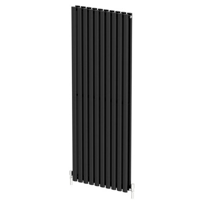 RadiLux Black Designer Radiator Vertical Oval Double Panel Rad ...