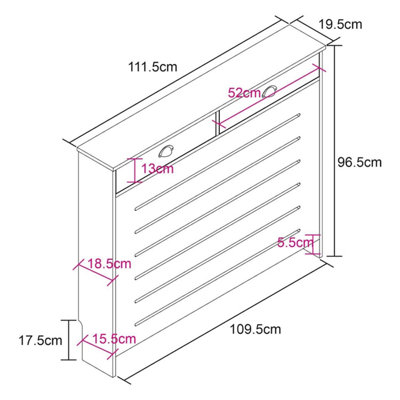 RadiLux Cream Radiator Cover Cabinet Traditional Modern MDF Wood ...