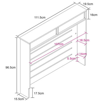 RadiLux Cream Radiator Cover Cabinet Traditional Modern MDF Wood ...