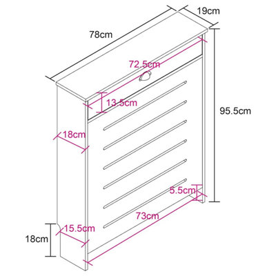 RadiLux Cream Radiator Cover Cabinet Traditional Modern MDF Wood ...