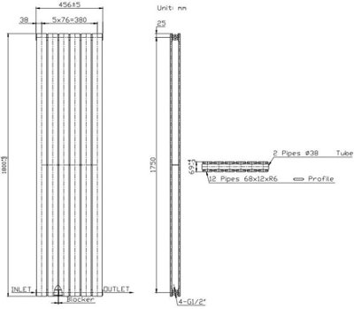 RadiLux Designer Radiator Vertical White Flat Panel Rads Double Panel ...