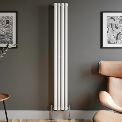 RadiLux Designer Radiator Vertical White Oval Column Rads Single Panel ...