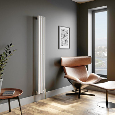 RadiLux Designer Radiator Vertical White Oval Column Rads Single Panel ...