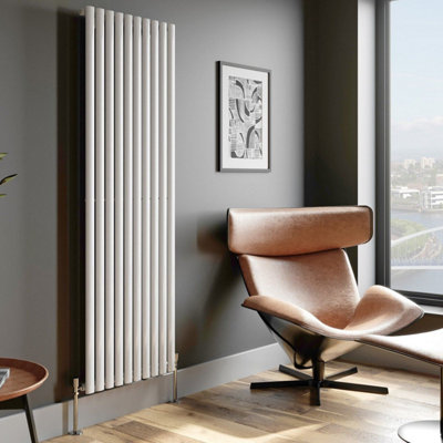 RadiLux Designer Radiator Vertical White Oval Column Rads Single Panel ...