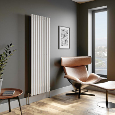 RadiLux Designer Radiator Vertical White Oval Column Rads Single Panel ...