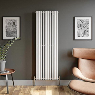 RadiLux Designer Radiator Vertical White Oval Column Rads Single Panel ...