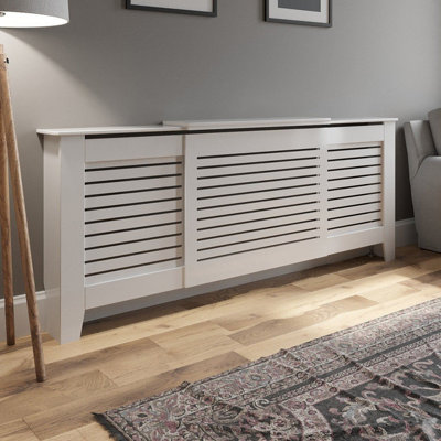 RadiLux Radiator Cover Wall Cabinet Adjustable MDF Wood White ...