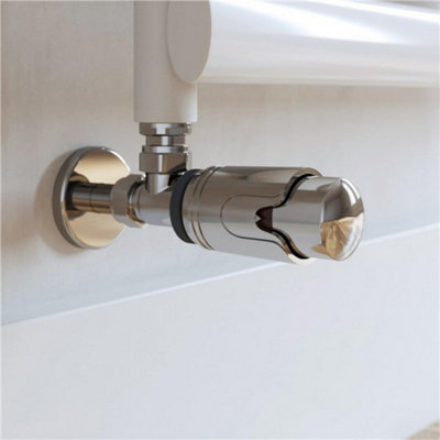 RadiLux Thermostatic Radiator Valve Angled Chrome TRV Rad Lockshield ...