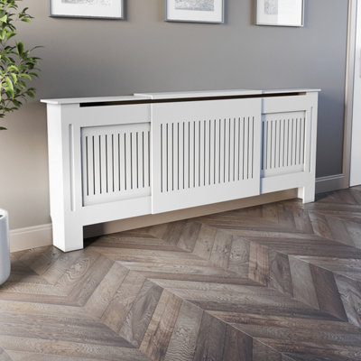 RadiLux White Radiator Cover Wall Rad Cabinet Adjustable MDF Wood ...