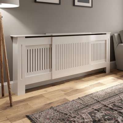 RadiLux White Radiator Cover Wall Rad Cabinet Adjustable MDF Wood ...