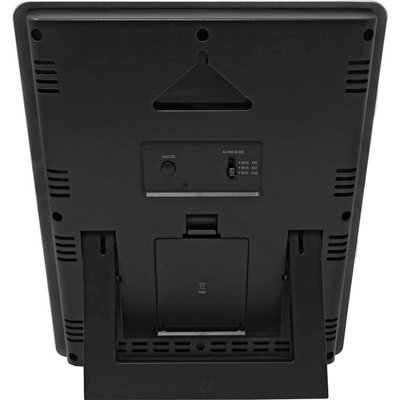 Radio Control Large LCD Digital Analog Style Wall Clock ( Black )