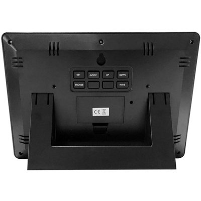 Radio Controlled LCD Wall Mountable and Desk Clock ( Black )