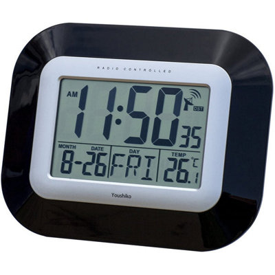 Radio Controlled LCD Wall Mountable and Desk Clock YC8021