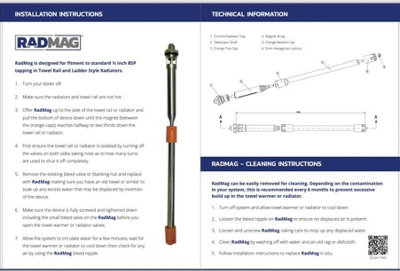 RADMAG Internal Magnetic Filter for Towel Rail Radiators