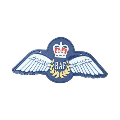 RAF Wings Sign Plaque Cast Iron Wall Garage Royal Air Force Plane GB ...