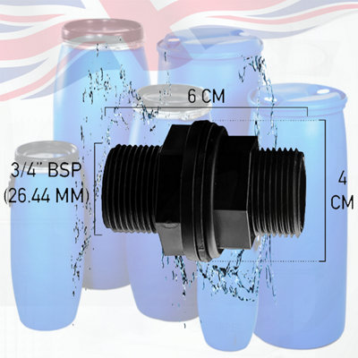 Rain Barrel Connection Kit - 3/4" BSPM Adapter with Tap Connector