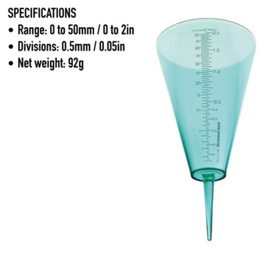 Rain Gauge to Monitor Rainfall Levels with Easy Read Scale