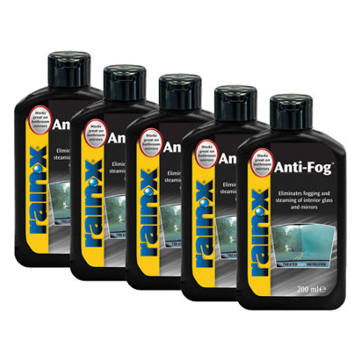 Rain X Anti Fog Repellent Glass Mirrors Cleaner 5x200ml
