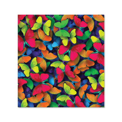 Rainbow Butterflies Premium Glass Kitchen Splashback W600mm x H600mm