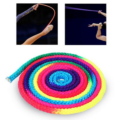 Rainbow Color Rhythmic Gymnastics Rope Solid Competition Arts Training Rope