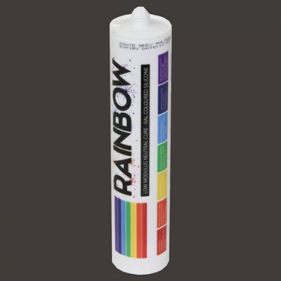 Rainbow RAL 8019 Grey Brown Coloured Silicone Sealant 300ml Durable ...