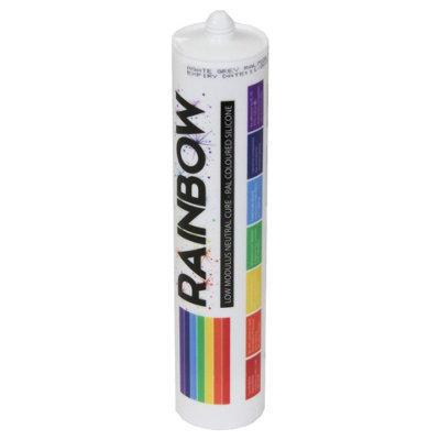 Rainbow RAL 9003 Signal White Coloured Silicone Sealant 300ml Durable ...