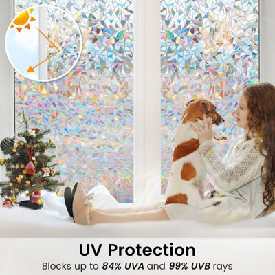 Rainbow Window Film Privacy Stained Glass Window Film Non,Adhesive 3D ...