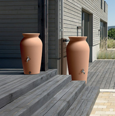 Rainwater Tank Water Butt Garden Storage Barrel Container 120 L Brick