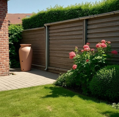 Rainwater Tank Water Butt Garden Storage Barrel Container 230 L Brick