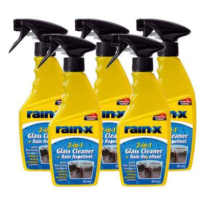 RainX 2in1 Glass Cleaner Hydrophobic Rain Water Repellent 5x500ml