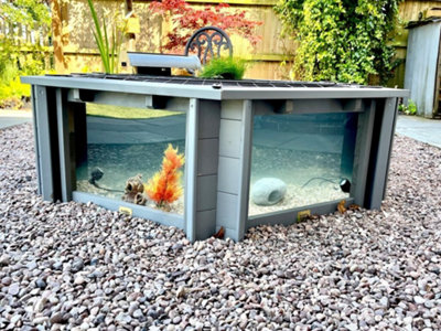 Raised hexagon pond with large windows Lily Clear View Garden Aquarium ...