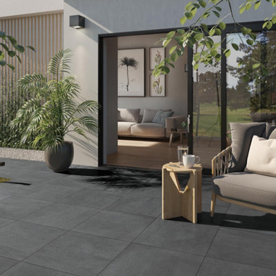 RAK 60x60 20mm Surface 2.0 Outdoor Black Matt Smooth Unglazed Concrete ...