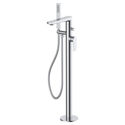 RAK Blade Polished Chrome Freestanding Bath Shower Mixer Tap Solid Brass