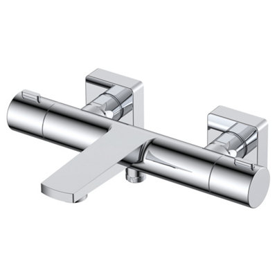RAK Blade Polished Chrome Wall Mounted Exposed Thermostatic Bath Shower ...