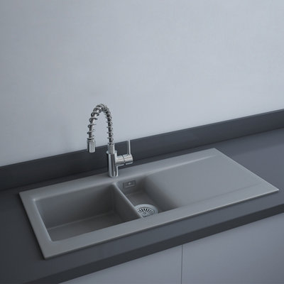 RAK Ceramics Dream 1010mm 1.5 Bowl Fire Clay Inset Kichen Sink Matt ...