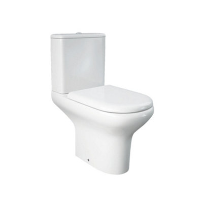 RAK Compact Modern Ceramic Wall Hung Horizontal Outlet Oval WC Toilet ...