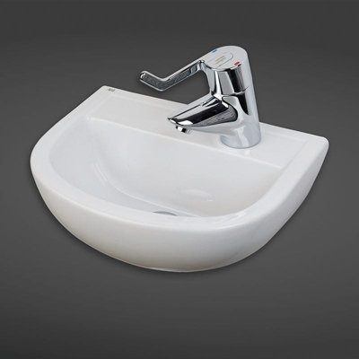 RAK Compact Right Hand 1 Tap Hole Special Needs Basin 500mm White ...