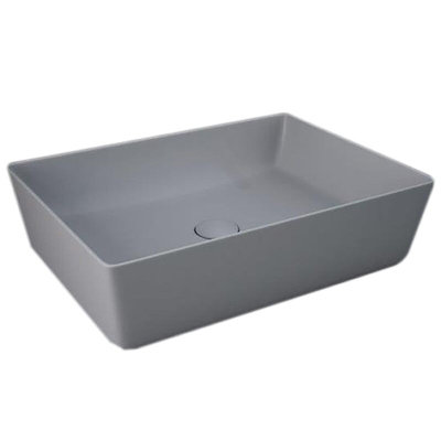 RAK Feeling Rectangular Countertop Wash Basin 500mm Matt Grey (BASIN ONLY)