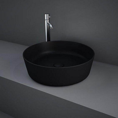 RAK Feeling Round Counter Top Wash Basin Bathroom 420mm Matt Black ...