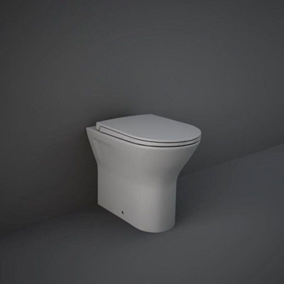 RAK Feeling Round Soft Close Toilet Seat Bathroom 360mm Matt Grey (SEAT ...