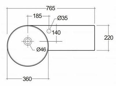 RAK Petit Bathroom Wall Hung Basin Sink Right Ledge Round Storage ...