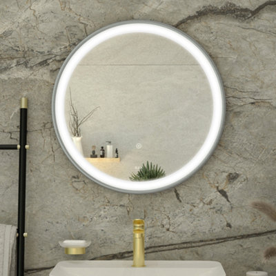 RAK Picture Round 600x600mm Brushed Nickel Round Touch Sensor ...