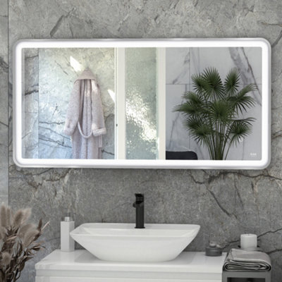 RAK Picture Soft 600x1000 Chrome Square with Touch Sensor Illuminated ...