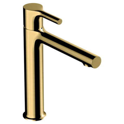 RAK SORRENTO MID-HEIGHT BRUSHED GOLD BASIN MIXER TAP - SOLID BRASS ...
