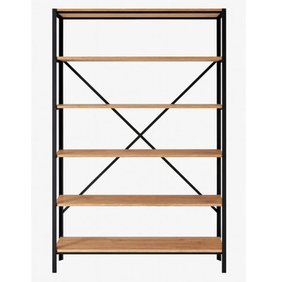 RALPH Industrial Style Bookcase Black with Concrete